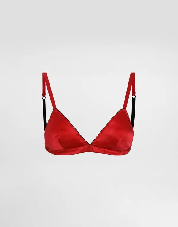 Dolce & Gabbana Satin Triangle Bra - Red