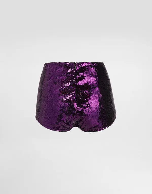 Dolce & Gabbana Sequined High-waisted Panties - Fuchsia