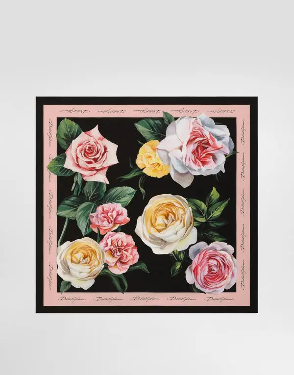 Dolce & Gabbana Rose And Peony- Silk Twill Foulard - Print
