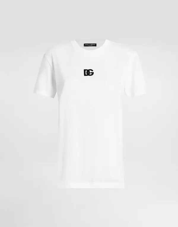 Dolce & Gabbana Jersey T-shirt With Dg Logo - White