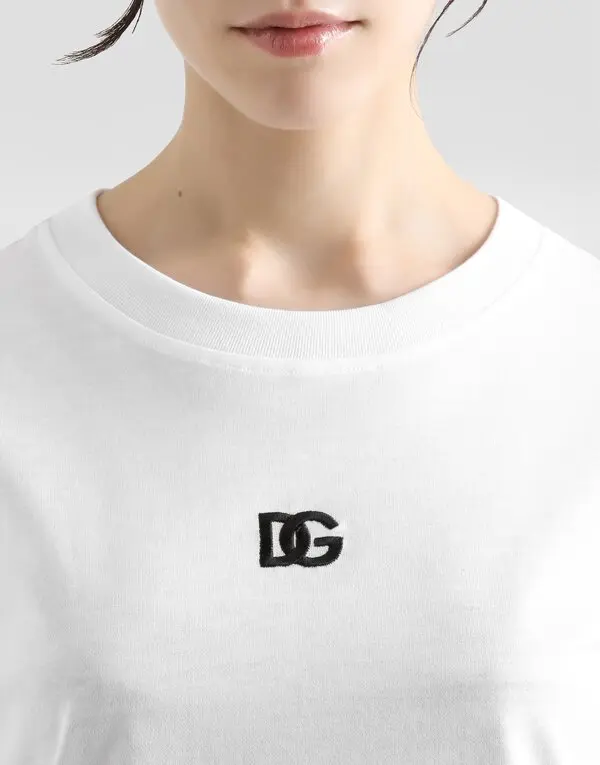 Dolce & Gabbana Jersey T-shirt With Dg Logo - White