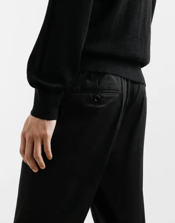 Dolce & Gabbana Tailored Stretch Cotton Gabardine Pants - Black