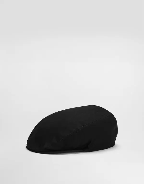Dolce & Gabbana Flat Cap With Logo Tag - Black