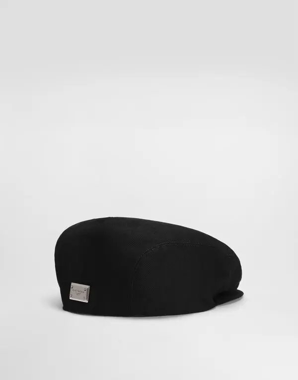 Dolce & Gabbana Flat Cap With Logo Tag - Black