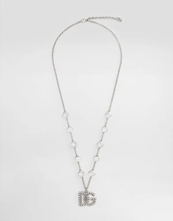 Dolce & Gabbana Fine Link Necklace With Logo - Silver