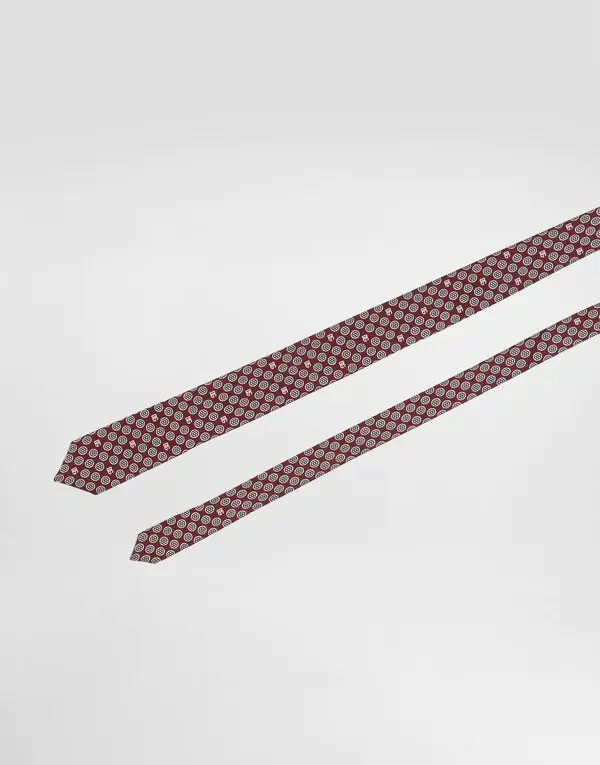 Dolce & Gabbana Martini Jacquard Tie With Logo - Multicolor