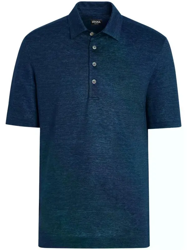 Zegna Oasi Lino Polo Shirt - Blue
