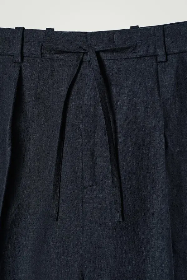 Cos Tailored Drawstring Linen Shorts
