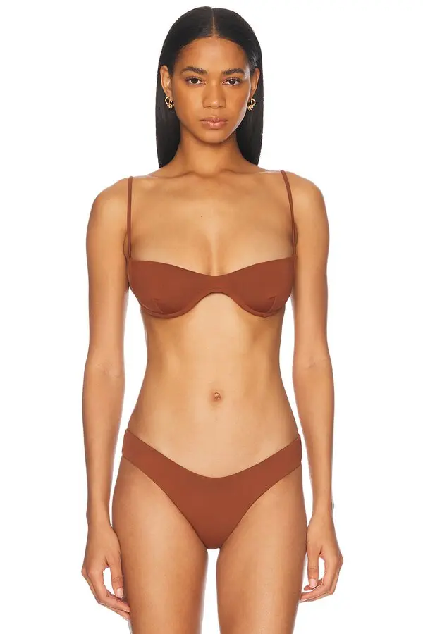 HAIGHT. Lana Bikini Top - Mid Brown