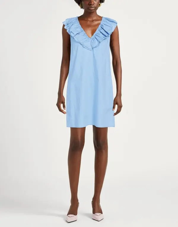 Liu Jo Cotton Poplin Mini Dress With Ruffles