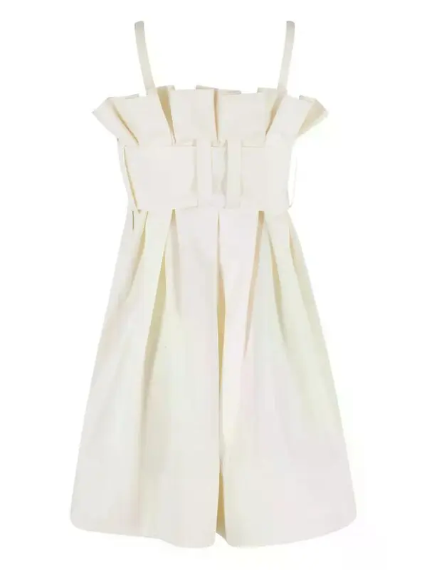 JW Anderson Belted Pleated Mini Dress - Neutrals