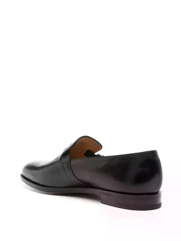 John Lobb Leather Monk Shoes - Black