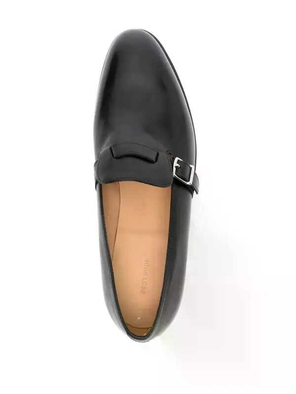John Lobb Leather Monk Shoes - Black