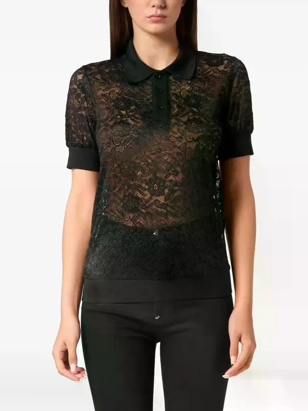 Philipp Plein Lace Polo Top