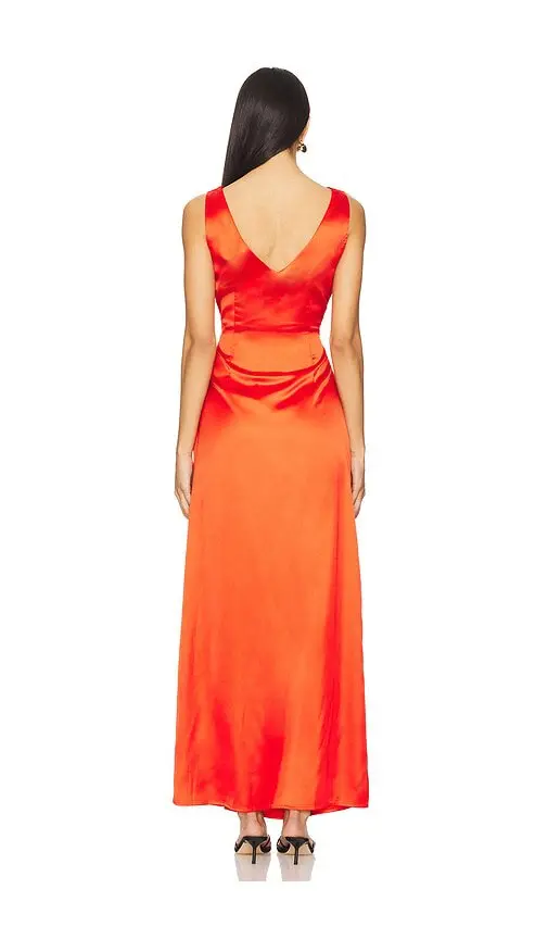 Line & Dot Melissa Charmeuse Dress - Red