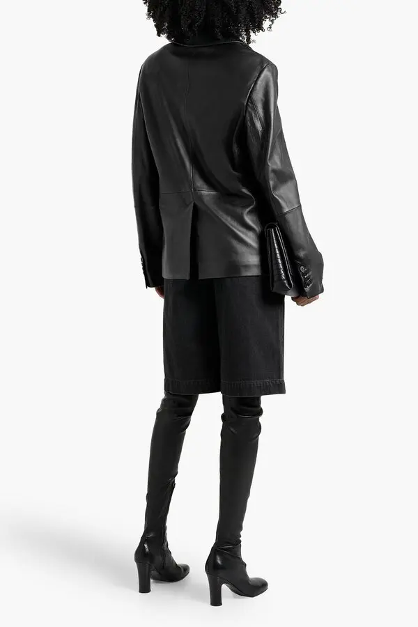 Loulou De Saison Loulou Studio Davao Leather Blazer - Black