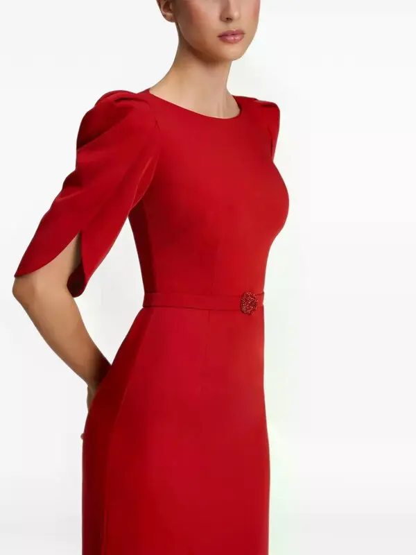 CRISTALLINI Blanca Short-sleeve Maxi Dress - Red