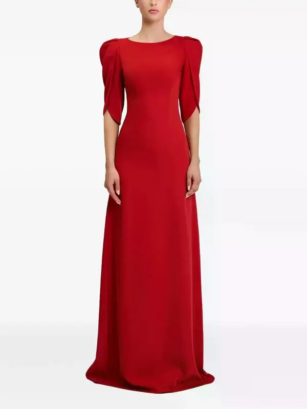 CRISTALLINI Blanca Short-sleeve Maxi Dress - Red