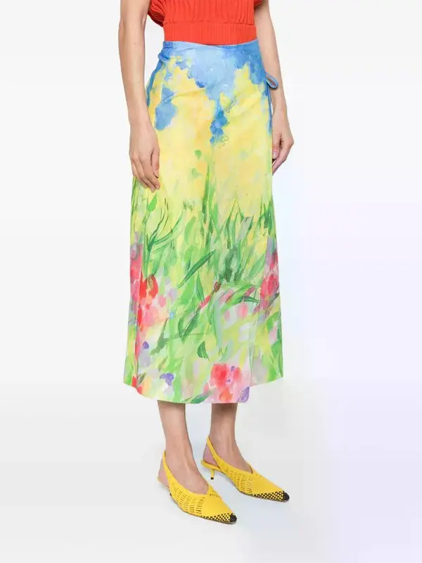 MSGM Floral-print Midi Skirt
