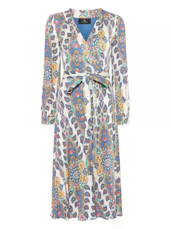 Etro Paisley-print Midi Dress - Neutrals