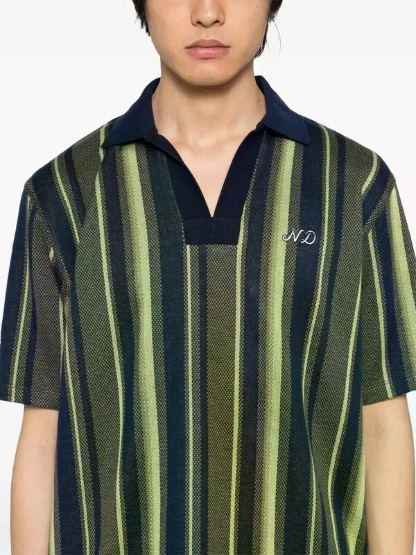 NICHOLAS DALEY Rugby Striped Polo Shirt