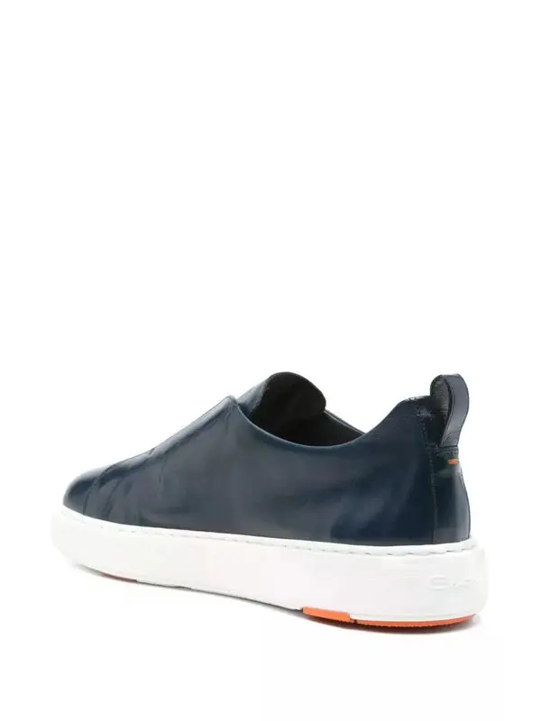 Santoni Leather Sneakers - Blue