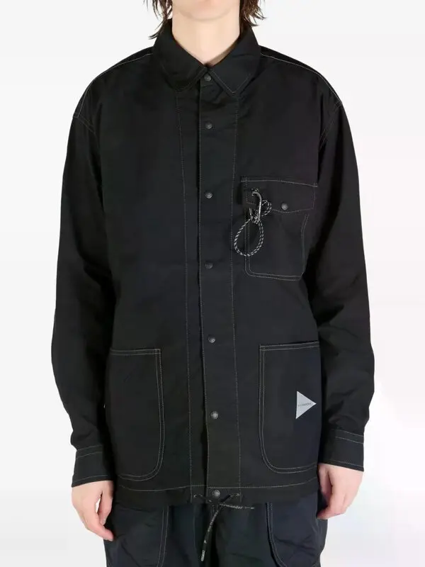 AND WANDER Contrast-stitching Overshirt