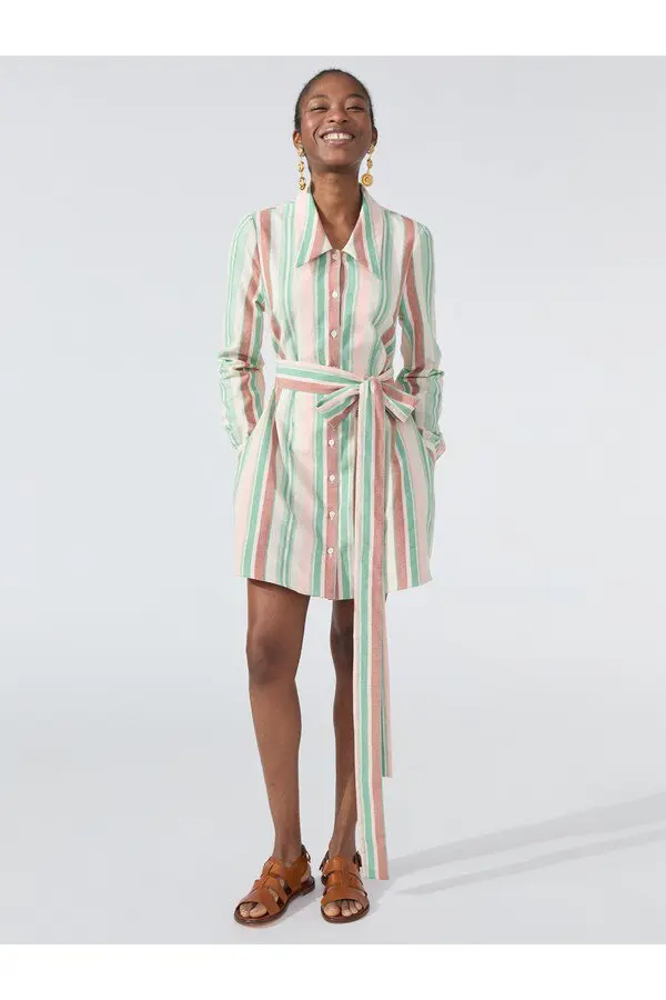 hayley menzies shirt dress Hayley Menzies Luna Cotton Mini Shirt Dress In Stripe - 50% Off