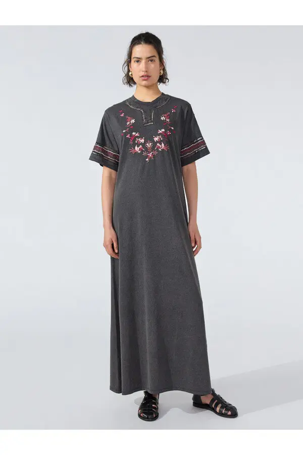 Hayley Menzies Maya Embroidered T-Shirt Maxi Dress In Red - 50% Off |  Editorialist