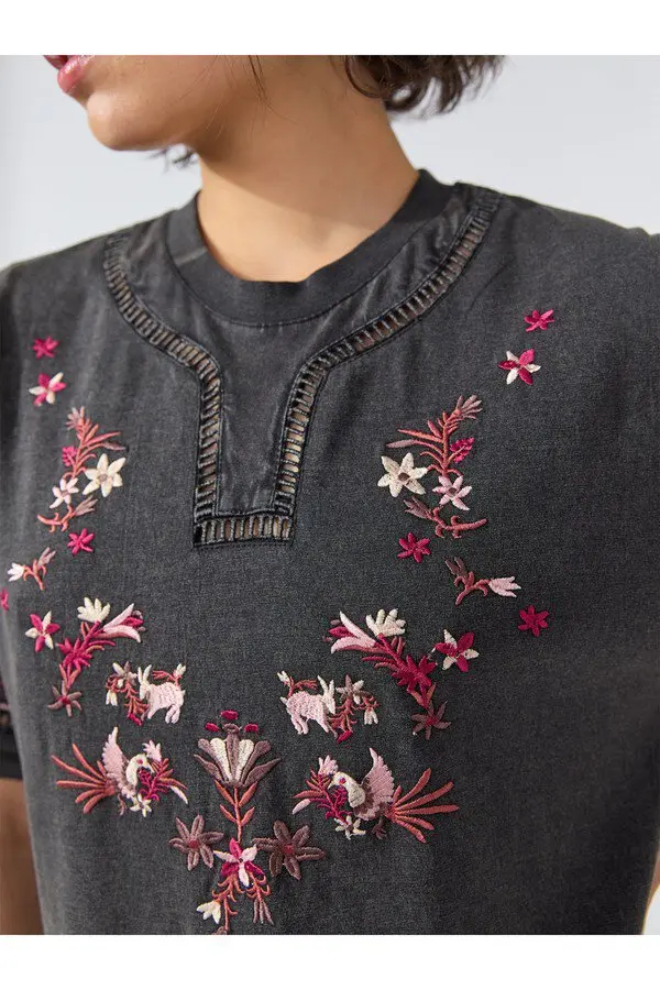 Hayley Menzies Maya Embroidered T-Shirt Maxi Dress In Red - 50% Off