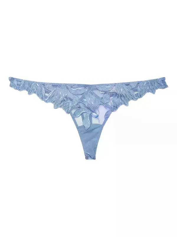 Fleur Du Mal Lily Thong - Blue