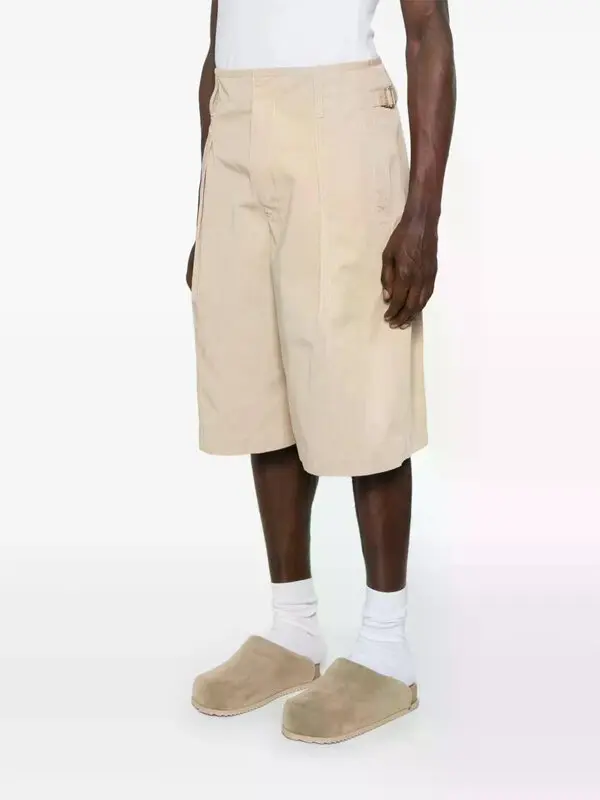 LEMAIRE Pleated Bermuda Shorts - Neutrals