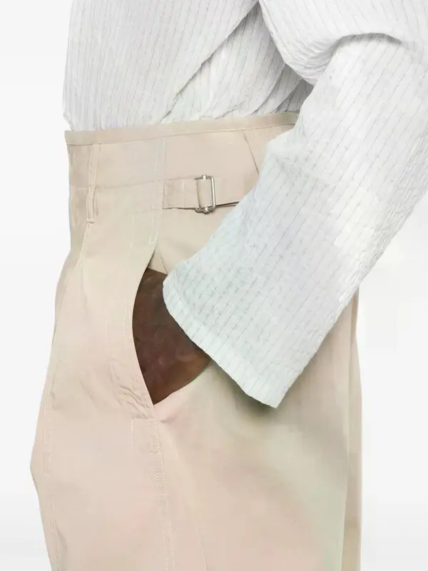 LEMAIRE Pleated Bermuda Shorts - Neutrals