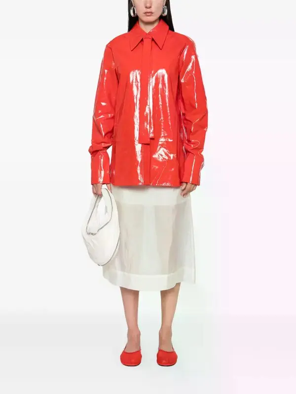 JIL SANDER Tie-detail Shirt - Red