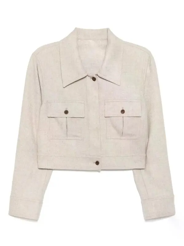 N.peal Cashmere Cropped Jacket - Neutrals