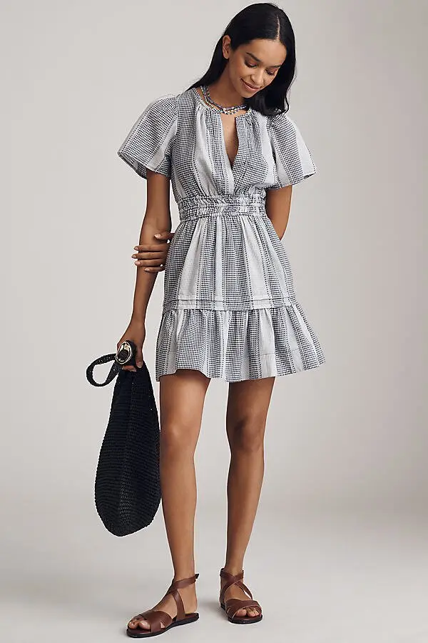 anthropologie blue gingham dress By Anthropologie Gingham Midi Shirtdress