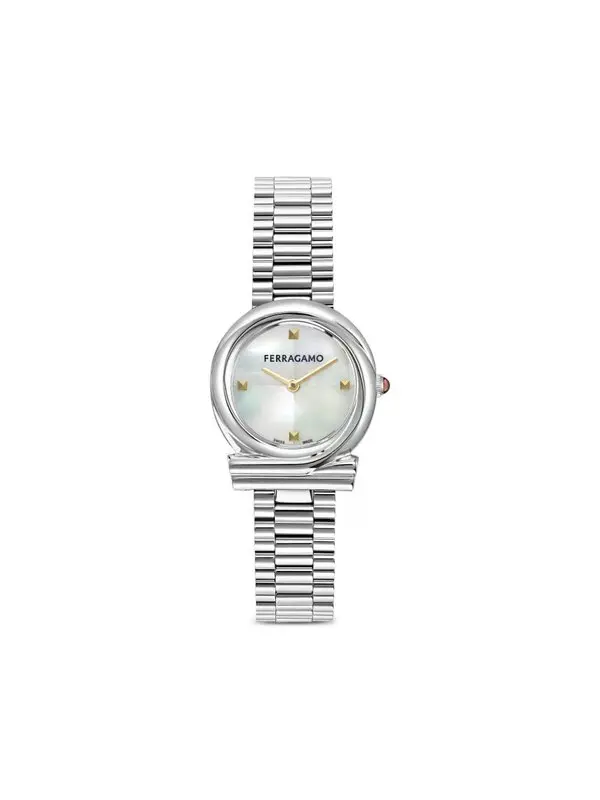FERRAGAMO Gancini Twisted 28mm Watch - White