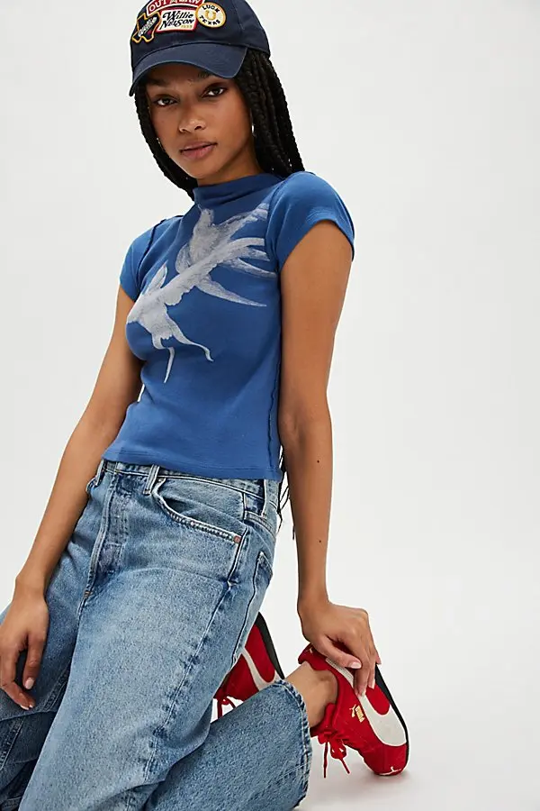 RAGABOND Birds In Flight Tee - Navy/marin