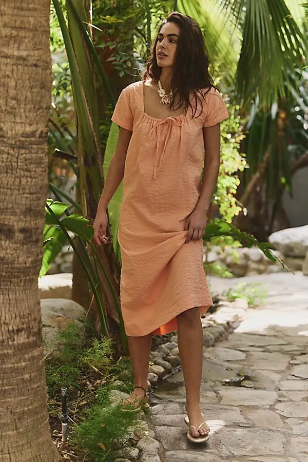 Free People Aria Midi Dress - Spring Melon