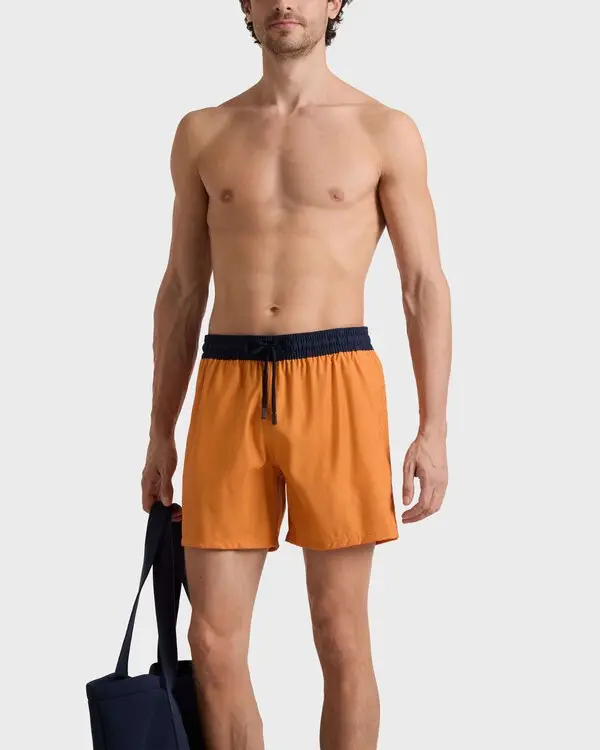Vilebrequin Tailoring Micro Carreaux Wool Swim Shorts - Orange