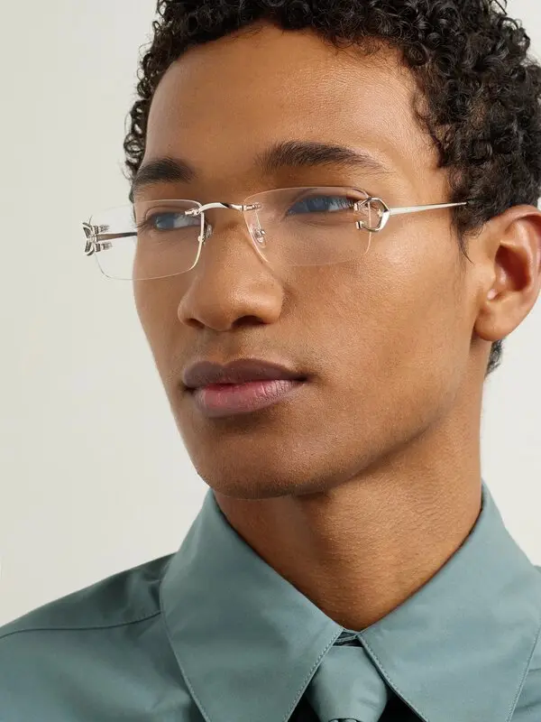Cartier Rimless Rectangular Optical Glasses - Silver