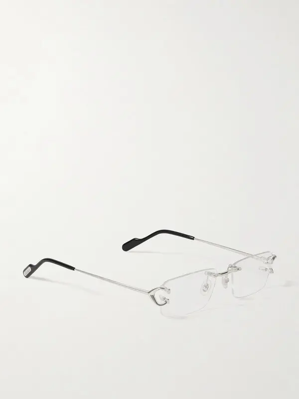 Cartier Rimless Rectangular Optical Glasses - Silver