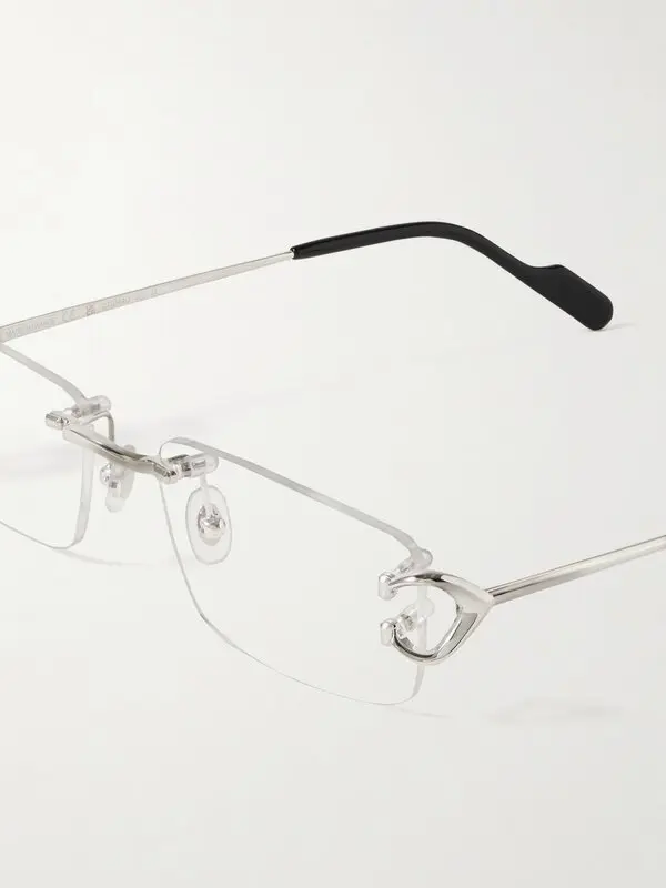 Cartier Rimless Rectangular Optical Glasses - Silver