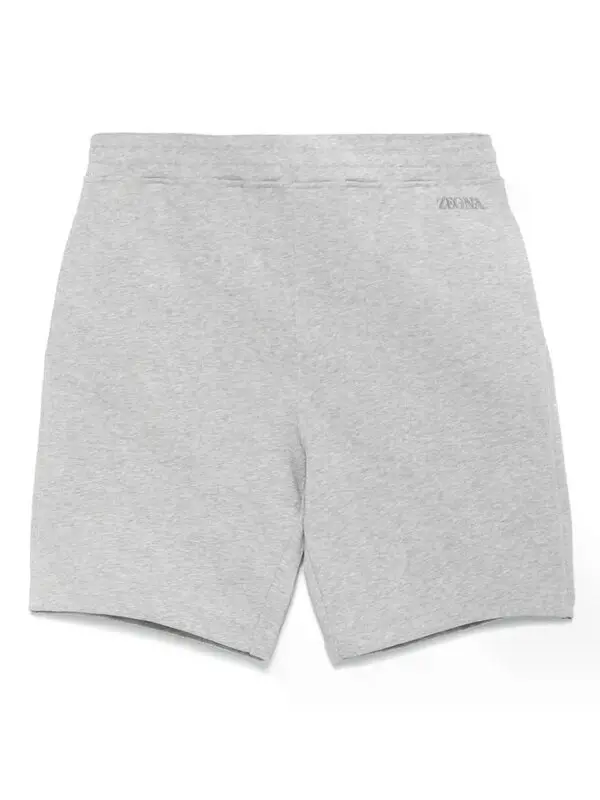 Zegna Logo-embroidered Track Shorts - Grey