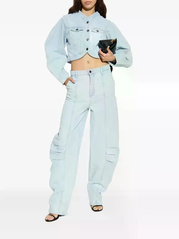 ROTATE BY BIRGER CHRISTENSEN Wide-leg Cargo Jeans - Blue