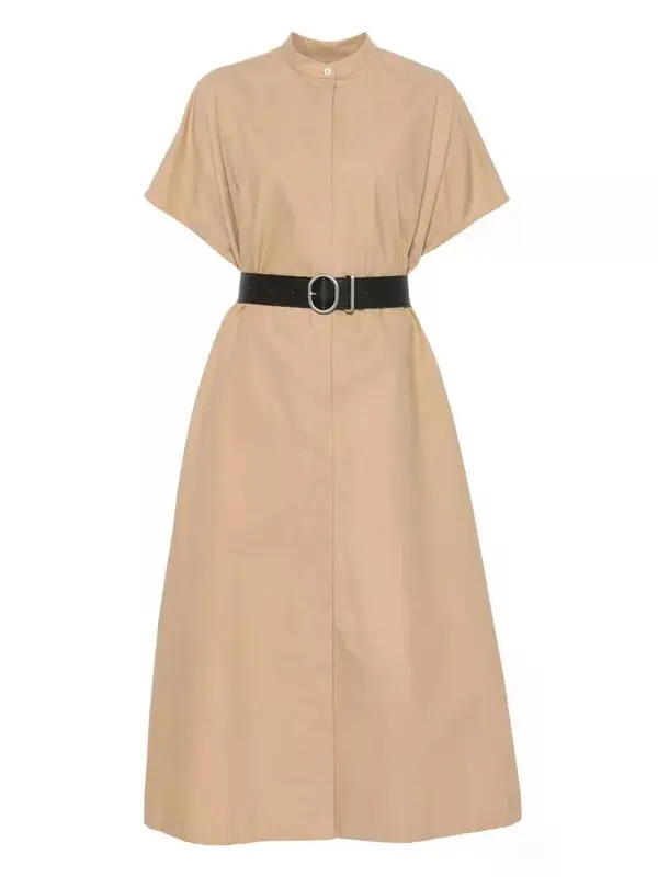 JIL SANDER Belted Midi Dress - Brown