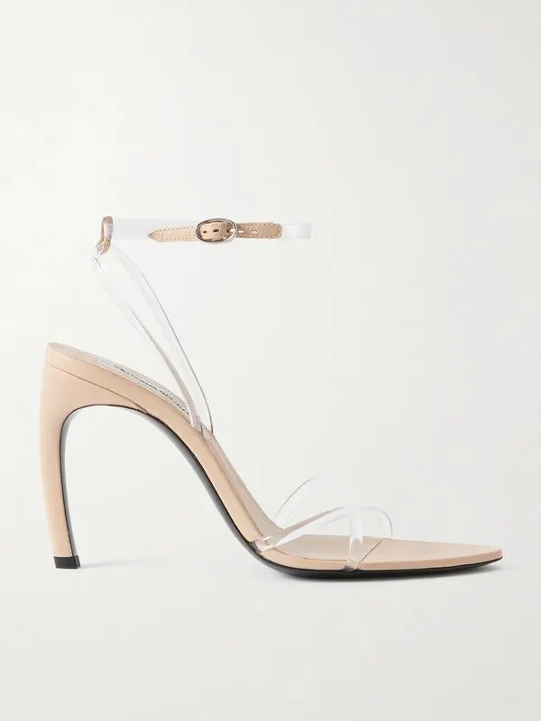 Victoria Beckham Leather-trimmed Pvc Sandals - Neutrals