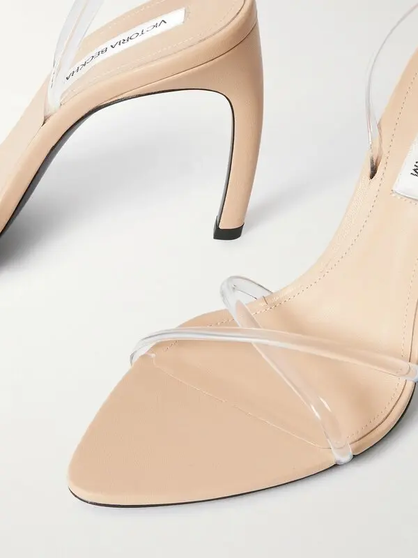 Victoria Beckham Leather-trimmed Pvc Sandals - Neutrals