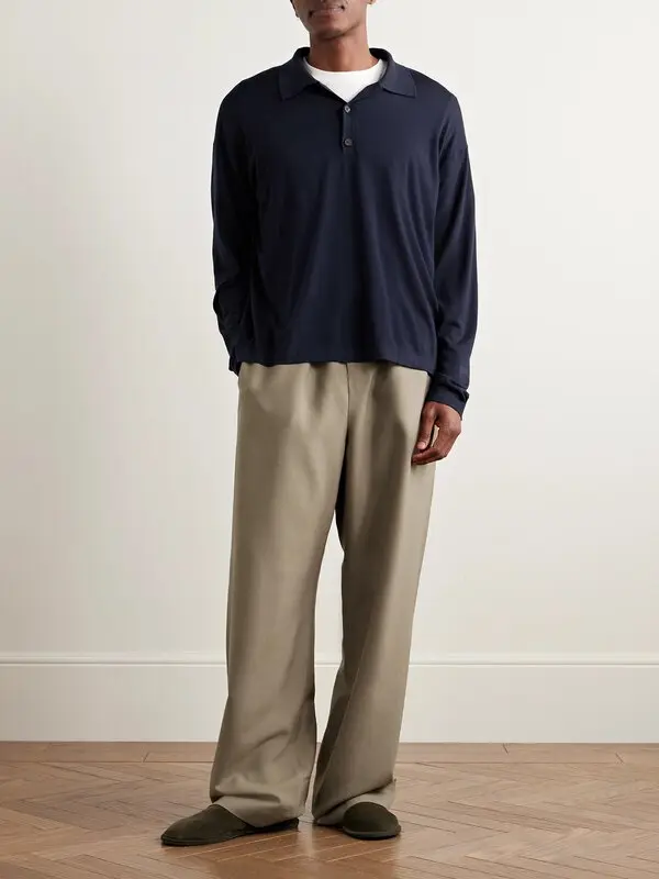 THE ROW Donatello Straight-leg Wool And Mohair-blend Drawstring Trousers - Neutrals