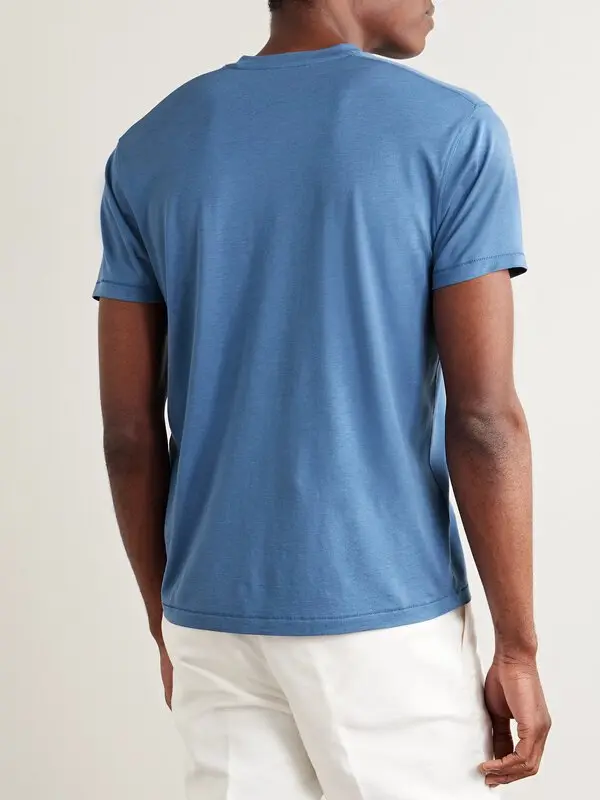 TOM FORD Slim-fit Lyocell And Cotton-blend Jersey T-shirt - Blue